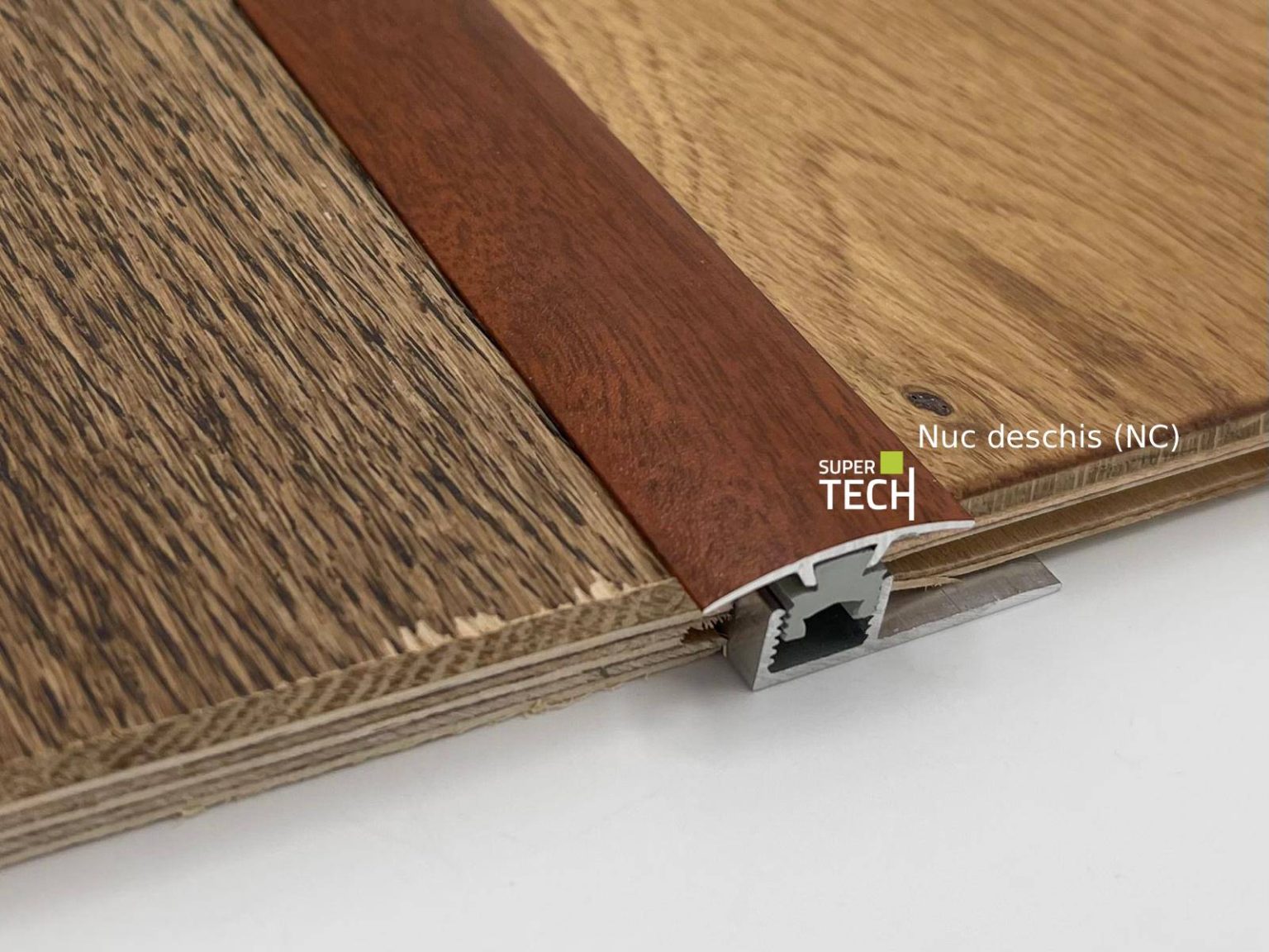 Profil trecere aluminiu pentru parchet Multiclip CLG370NC nuc deschis ...