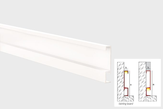 Plinta alba reversibila tip shadow gap din aluminiu Novorodapie Eclipse ...