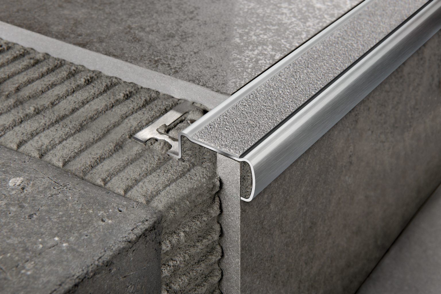 Profil treapta din inox, antiderapant Prostair Grip ACC - supertech