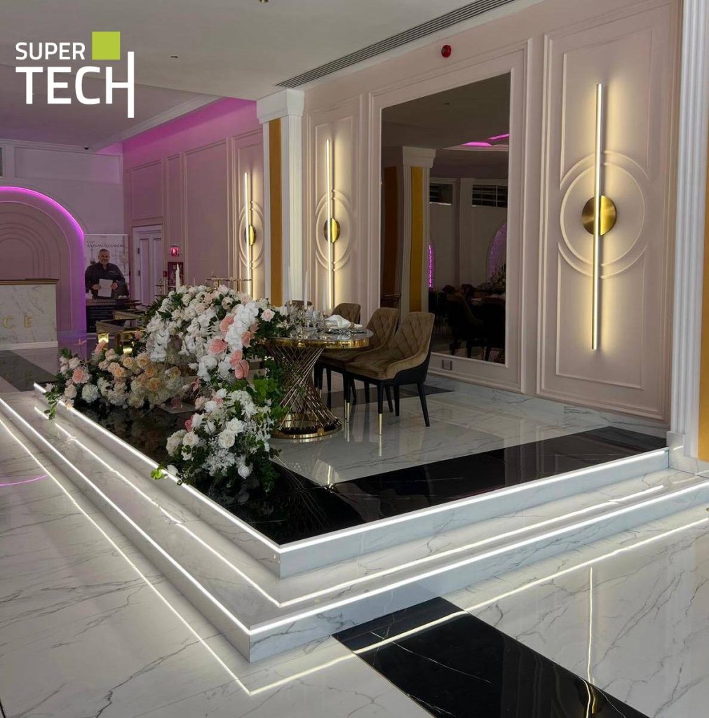 Profil treapta elegant cu leduri Novopeldaño Eclipse Aura alb mat ...